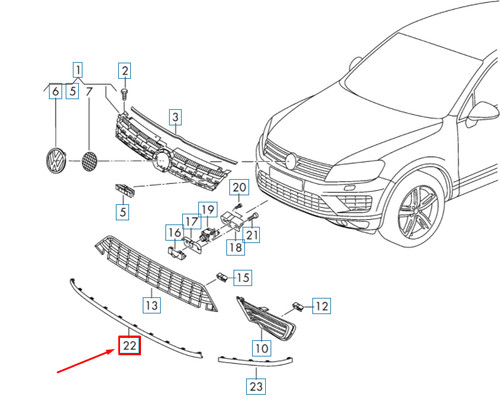 NEW VW TOUAREG 7P MK2 LOWER CENTRE FRONT SPOILER TRIM 7P68530792ZZ ...