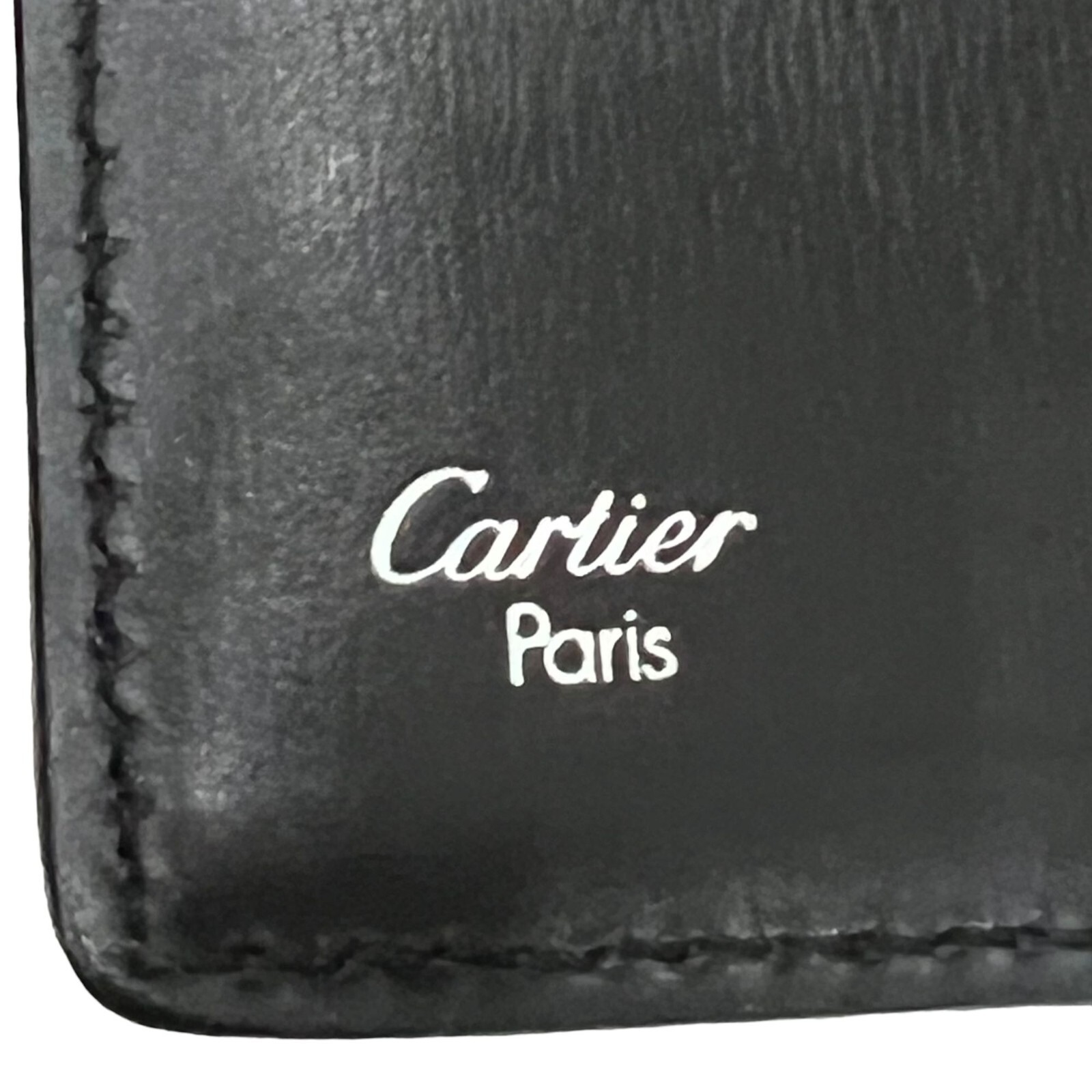 CARTIER Panther Logo Black Agenda Notebook Cover #1294 - Gem