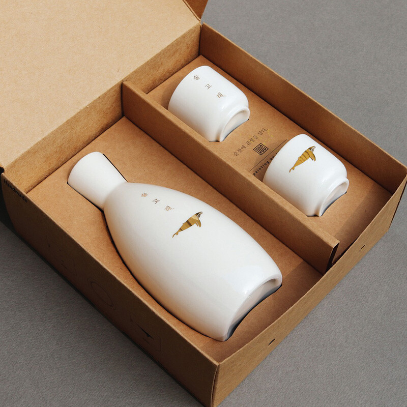 Korean 24K Gold Handpainting Ceramic Glass & Bottle SET Traditional ...