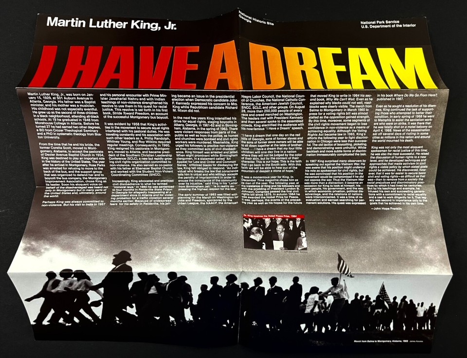 1996 Martin Luther King Jr MLK I Have A Dream National Site GA Vtg Park ...