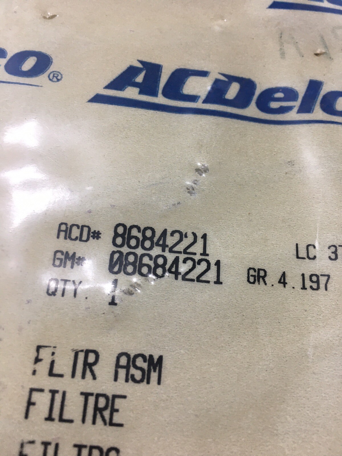 Auto Trans Filter-Automatic Transmission Fluid Filter ACDelco 8684221 ...