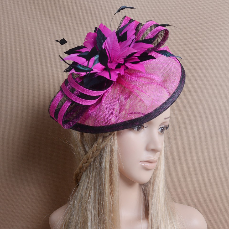 Womens Sinamay Quill Disc Fascinator Hat Headband Occasion Wedding Hats ...