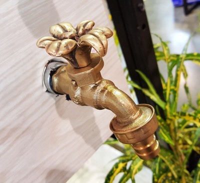 Brass Garden Tap Faucet Orchid Spigot Flower Vintage Water Home Decor ...