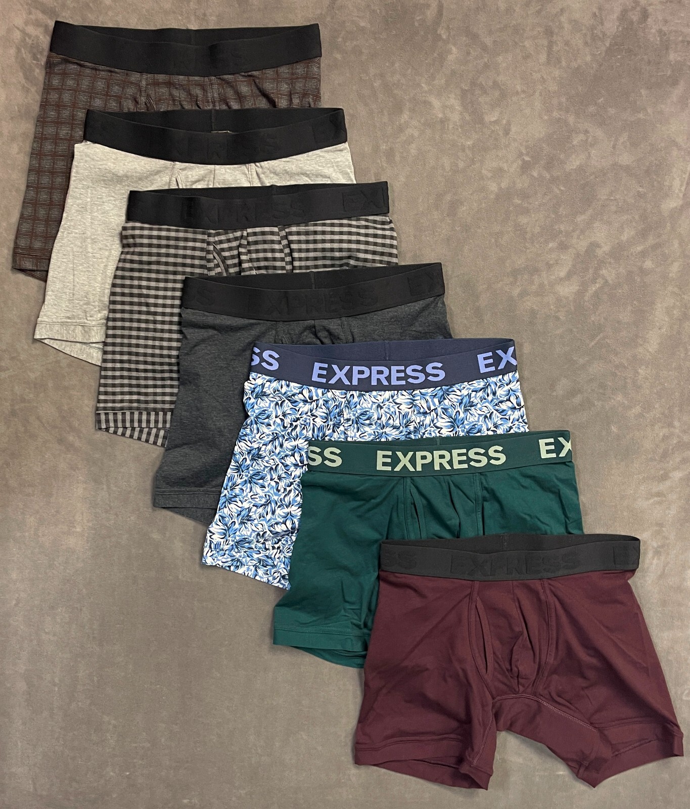 BB2203S NEW EXPRESS UNDERWEAR $140 LOT OF 7 STRETCH COTTON BOXER BRIEFS ...