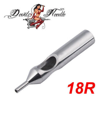 18 Round Stainless Steel Tattoo Tip Devils Needle Nozzle Tube 18R | eBay UK