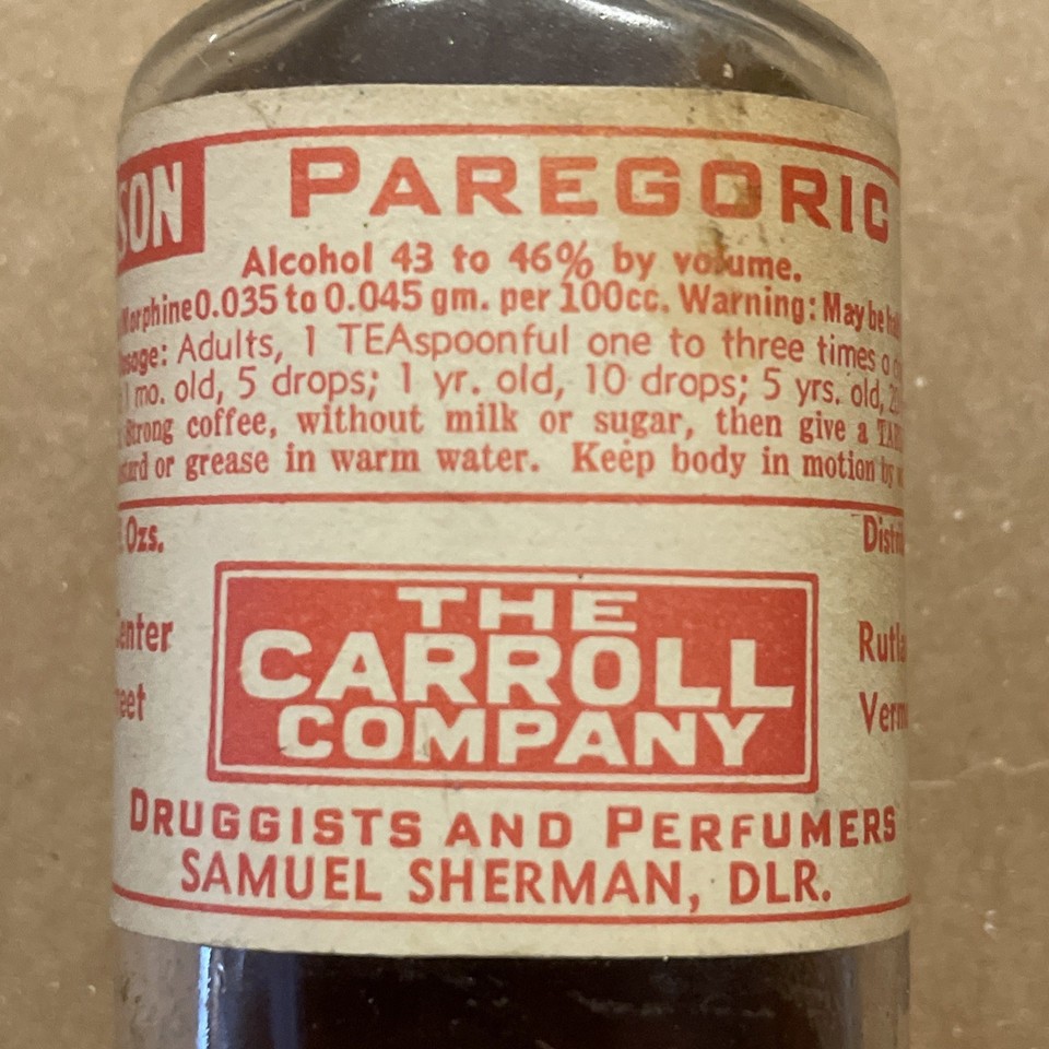 Antique Vintage Paregoric USP Morphine Prescription Medicine Bottle ...