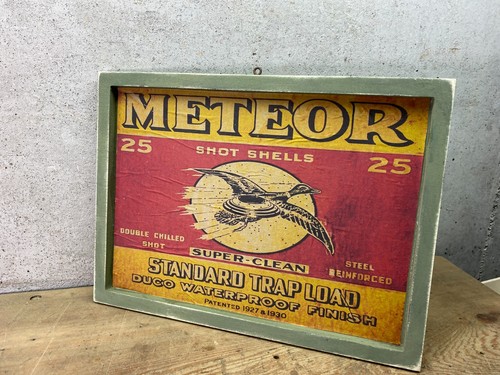Meteor Framed Sign used empty Hunting Shotgun Shell Meteor | eBay