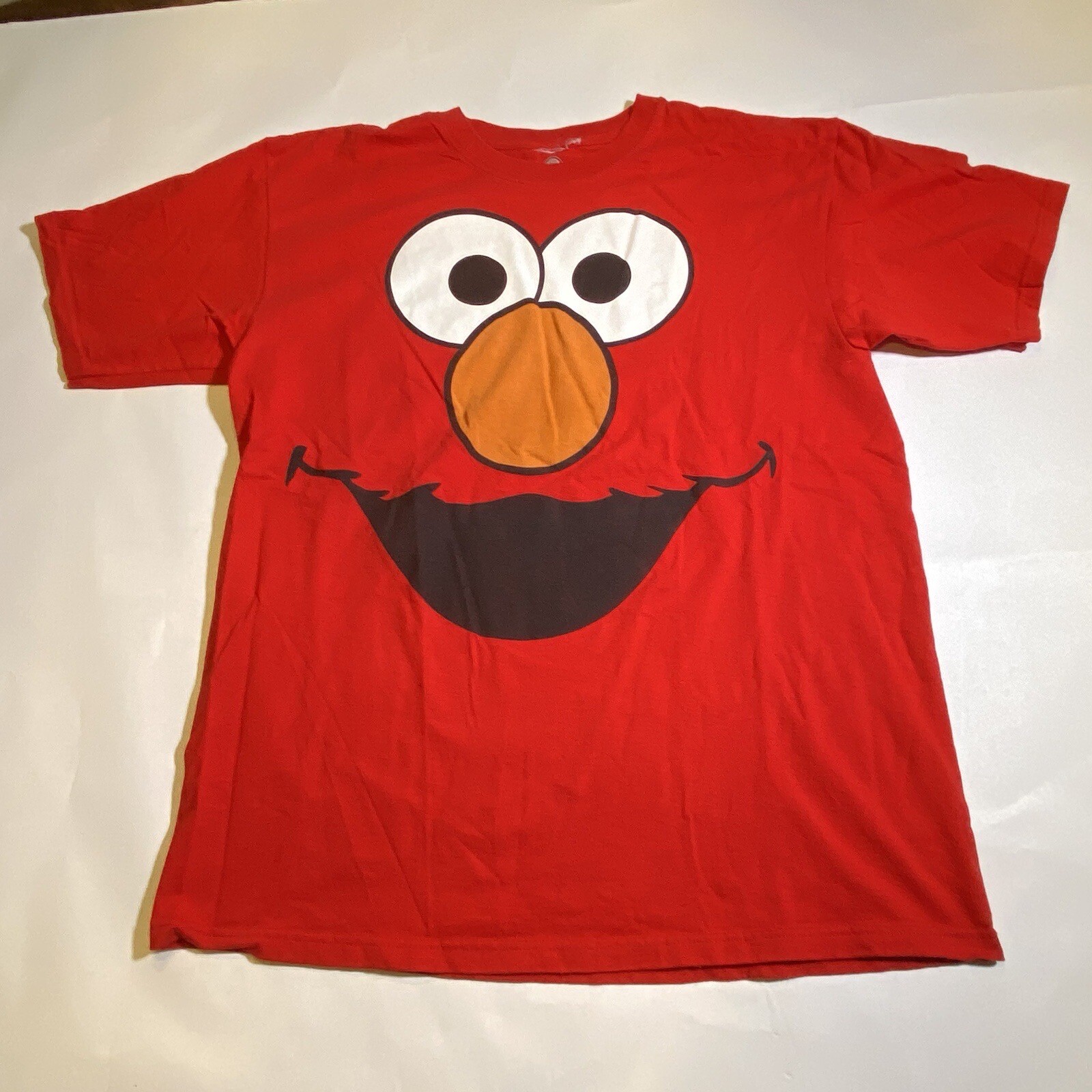 Elmo Face Sesame Street Red Graphic T Shirt Sz L - Gem