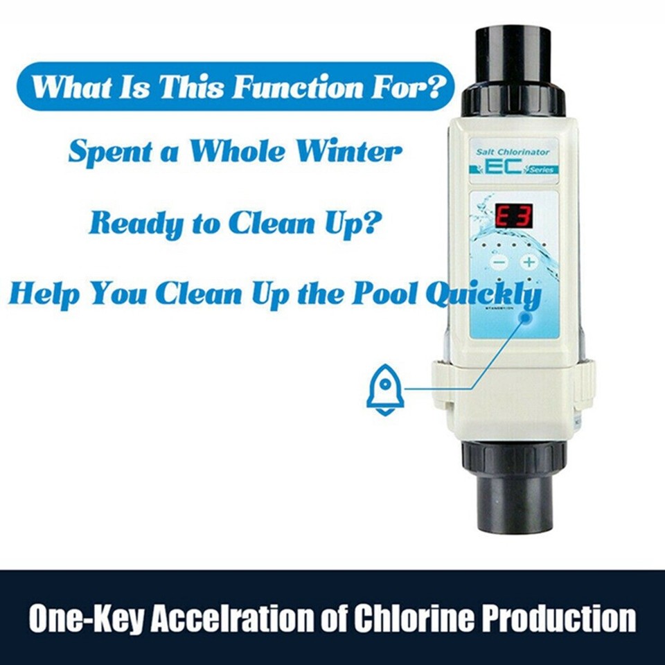 Salt Water Pool Chlorinator System w/ Automatic Cleaning for 20G/H-2 Y ...