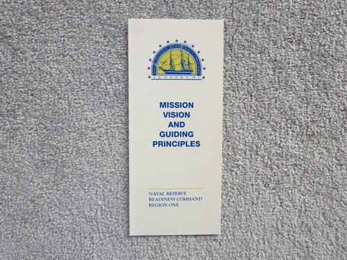 VINTAGE - U.S. NAVY: Naval Reserve Mission, Vision, Principles, 1996 ...