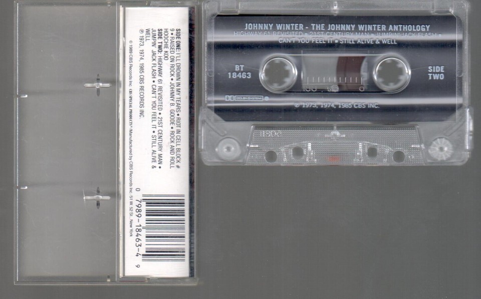Johnny Winter Anthology Cassette Tape Tested L@@K Scans Free Fast SnH ...