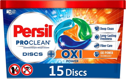 Persil ProClean + Oxi Power Laundry Detergent Discs, 15 Count ...