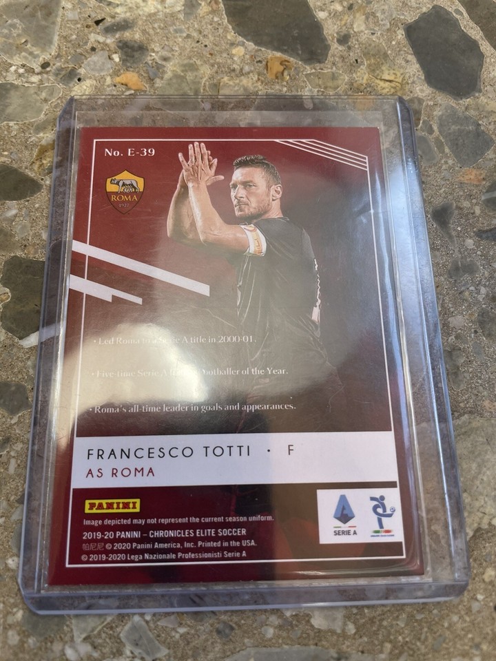 Francesco Totti AS Roma 2019-20 Panini Chronicles Elite Soccer Card | eBay