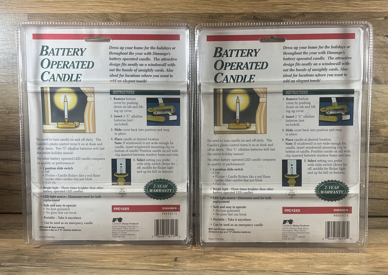 Carlon FPC1225 Battery Operated Window Flicker Candle Brass Finish ...