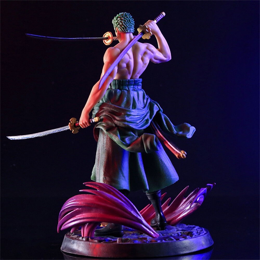 Anime One Piece Santōryū Two-Headed Roronoa Zoro Figure Statue PVC Toy ...