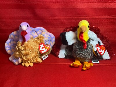 TY Beanie Babies -TURK-e the Turkey (Internet Exclusive) & TOMMY the ...