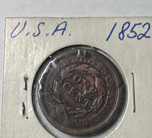 1852 BRAIDED ONE CENT PIECE - NICE CONDITION FOR A COIN 173 YEARS OLD ...
