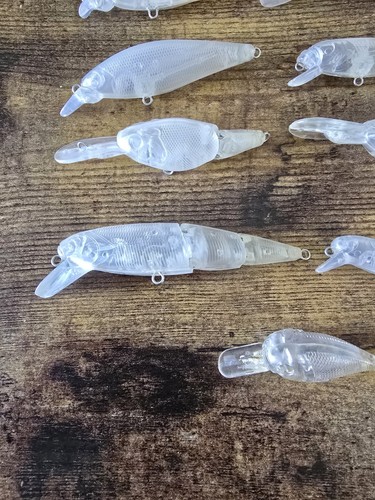 Assorted Lot Of 11 Clear Unfinished Rattle Crankbait Fishing Lures | eBay