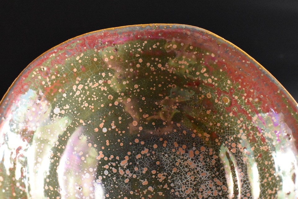 U2176: Japanese Seto-ware Green glaze TEA BOWL Green tea tool w/signed ...