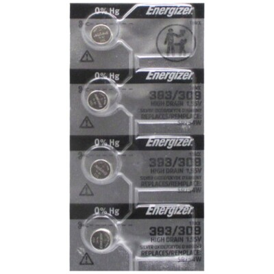 4 Pcs 393 Energizer Watch Batteries SR754SW 393 / 309 SR48W | eBay