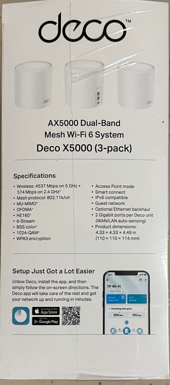 3 Pack TP-Link Deco X5000 WiFi 6 AX5000 Whole Home Mesh Wi-Fi System | eBay