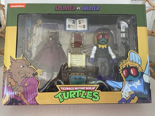 Neca Teenage Mutant Ninja Turtles Splinter Vs Baxter 2pk Figure Set | eBay