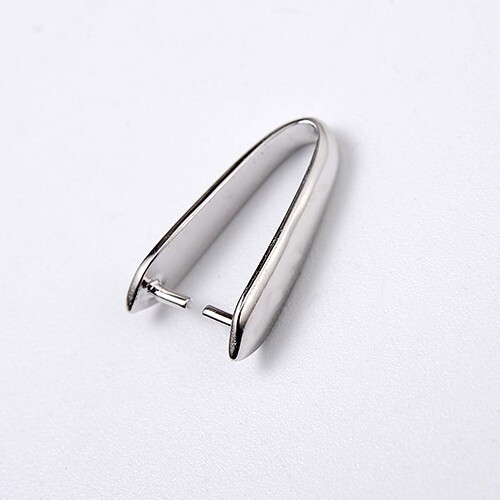 2pcs Sterling Silver Pinch Bails Smooth Leaf Ice Pick Pendant Holders ...