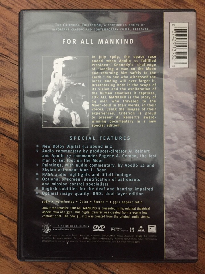 For All Mankind (DVD, 2000, Criterion Collection) 37429139523| eBay