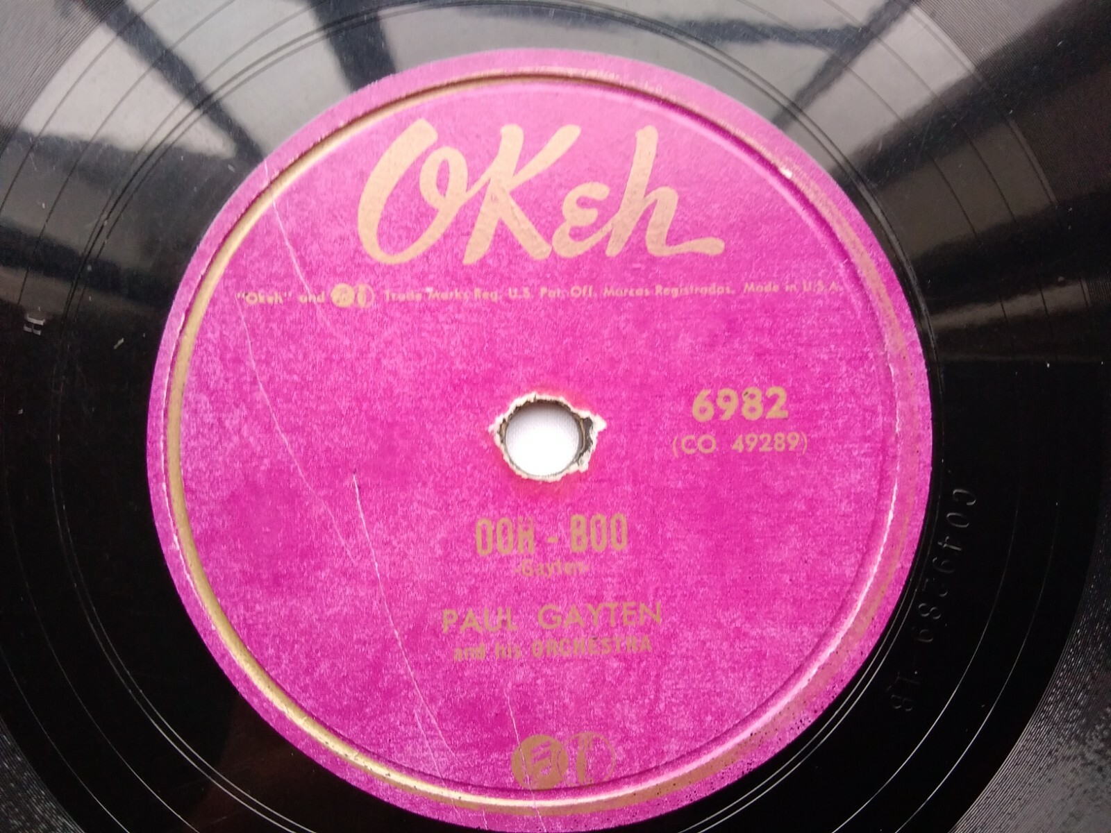 Paul Gayten 78rpm Single 10-inch Okeh Records #6982 Cow Cow Blues & Ooh ...