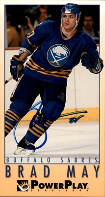 Brad May Signed 1993/94 Fleer Power Play Card #298 Buffalo Sabres | eBay