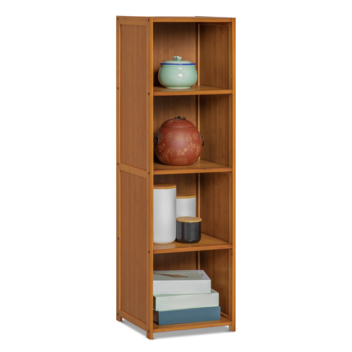 12" Bamboo Bookcase [ADJUSTABLE SHELF] Book Storage Toys Organizer ...