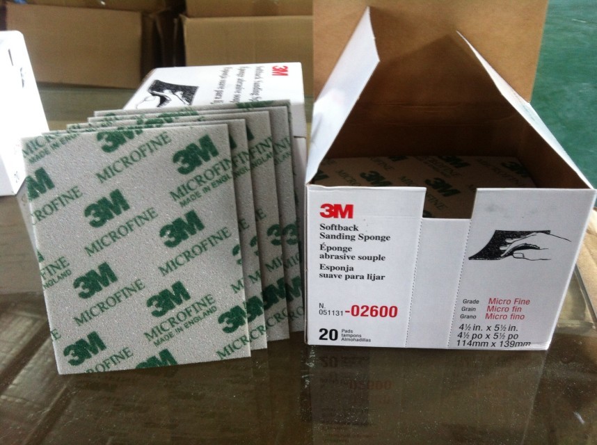 3M 2600 2601 2602 2604 2606 Micro Fine Medium Sanding Sponge Paper Box ...