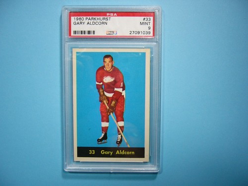 1960 1960/61 PARKHURST NHL HOCKEY CARD #33 GARY ALDCORN PSA 9 MINT ...