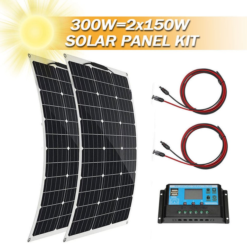 300W Flexible Solar Panel Outdoor IP68 Hi-Efficiency Roof Solar Modul US SUPPLY | eBay