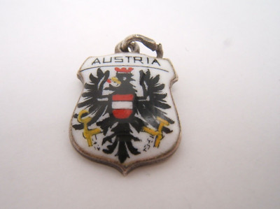 VINTAGE 800 SILVER SHIELD CHARM AUSTRIA ENAMELED | eBay