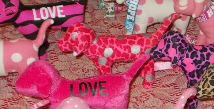 VICTORIA'S SECRET Plush Dogs Collection PINK Stuffed Animals All Colors ...
