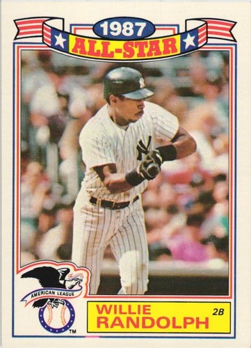 1988 Topps All Star Glossy #3 Willie Randolph New York Yankees Baseball ...