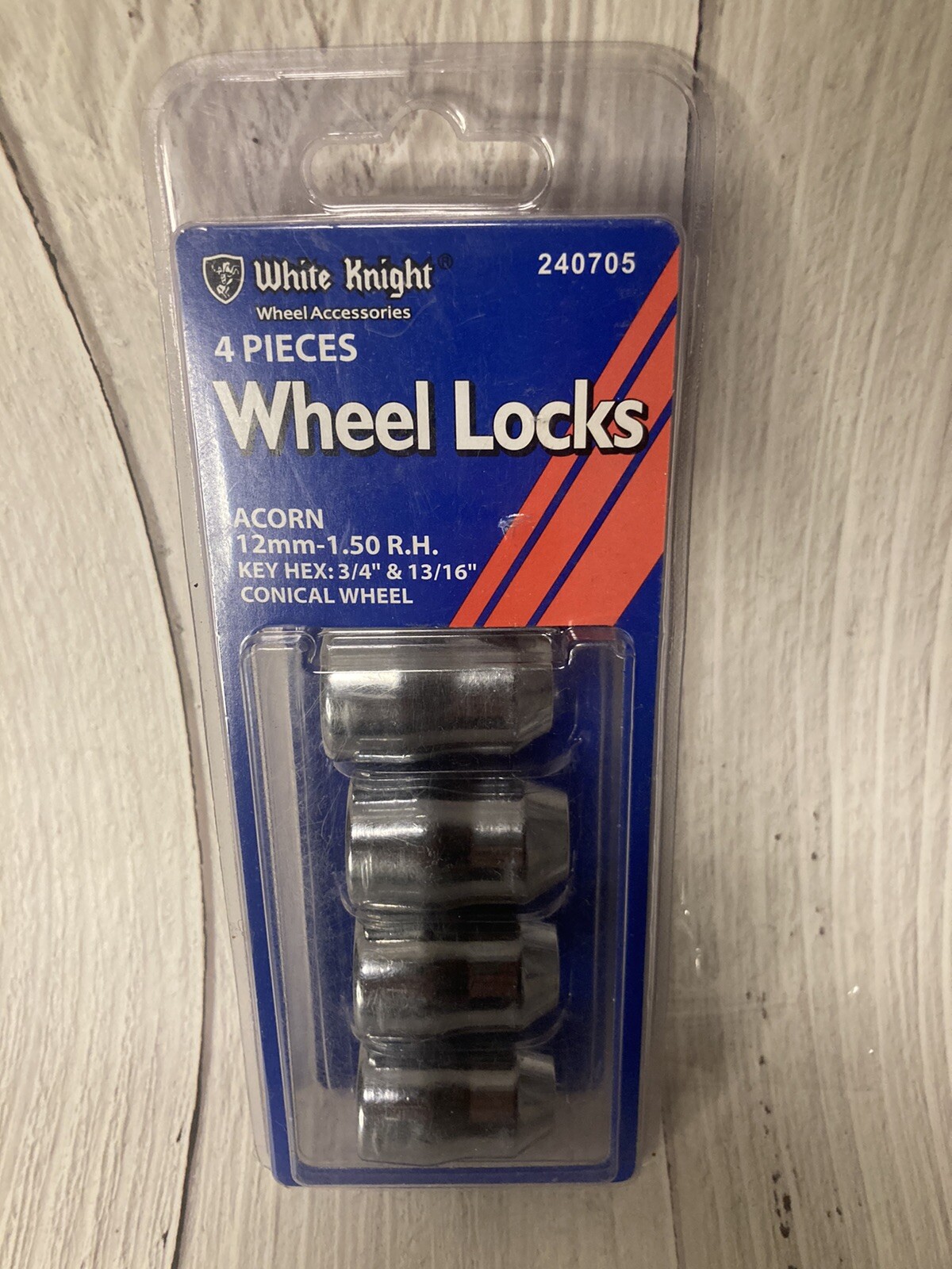 NEW White Knight 240705 4 PC Wheel Puzzle Lock Kit Acorn 12mm 1.5 RH ...