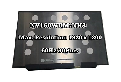 NV160WUM-NH3 1920X1200 WUXGA IPS 16.0" LED Matrix LCD Screen Panel ...