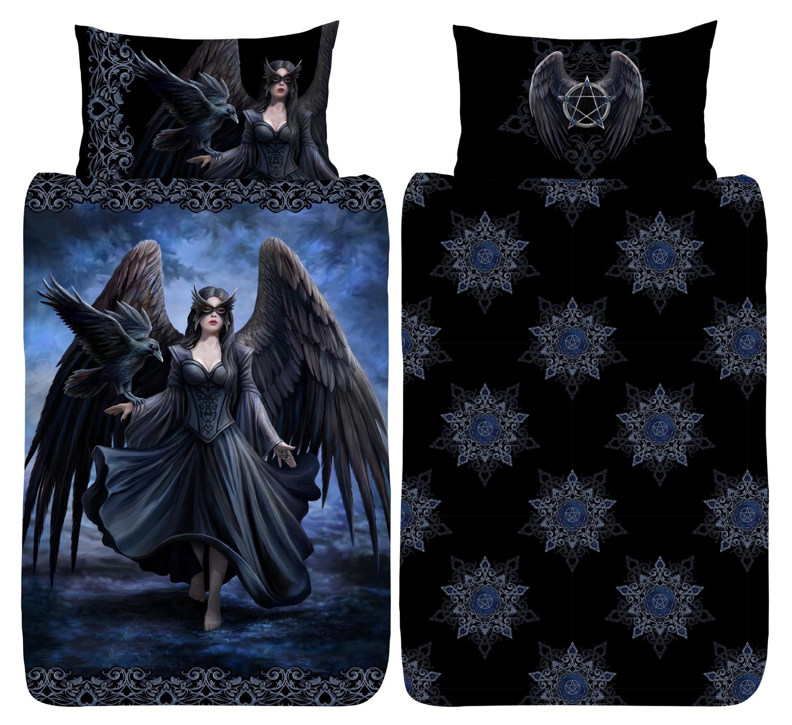 Anne Stokes Raven Single Duvet Set Reversible Bedding Set - Gothic ...