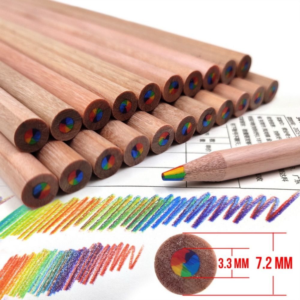 12pcs/Set Student Gifts Rainbow Core Pencil Coloring Pencils School ...