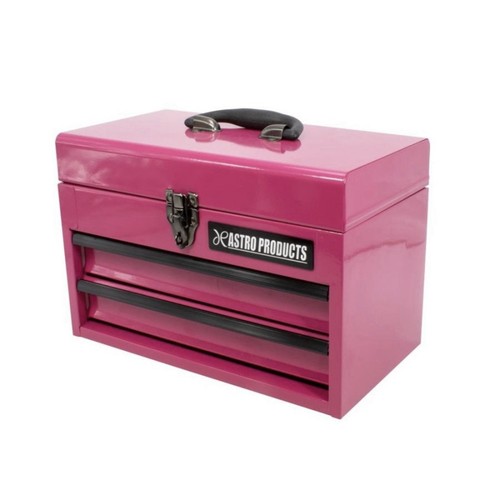 Compact Steel 2-Drawer Tool Box Pink Limited Color Ball Bearing Chest ...