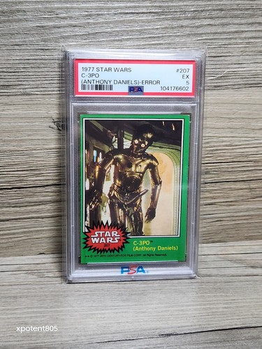 1977 Topps Star Wars C-3PO Goldenrod Error #207 PSA 5 Freshly Graded ...