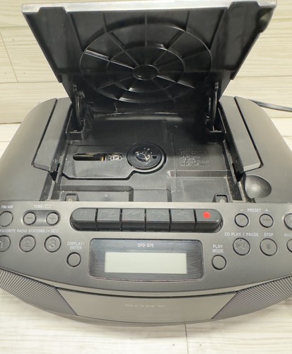 Sony CFD-S70 Boombox Stereo Cassette Radio with Aux Port Black CD Not ...