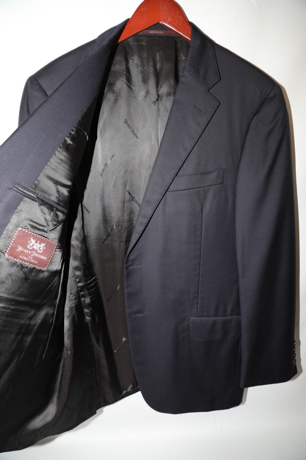 #364 Hickey Freeman Beacon NAVY Two Button Blazer Jac… - Gem