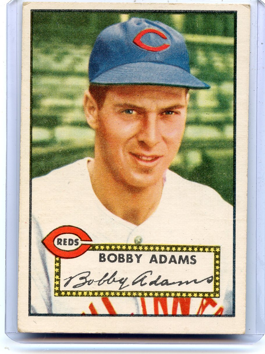 1952 TOPPS BASEBALL #249 BOBBY ADAMS, CINCINNATI REDS, SET BREAK ...