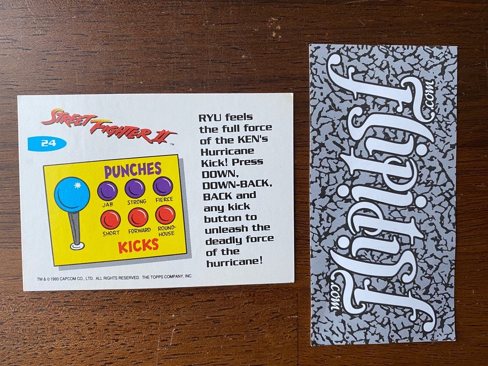 VTG 1993 TOPPS CAPCOM STREET FIGHTER II 2 KEN #24 HURRICANE KICK RYU ...