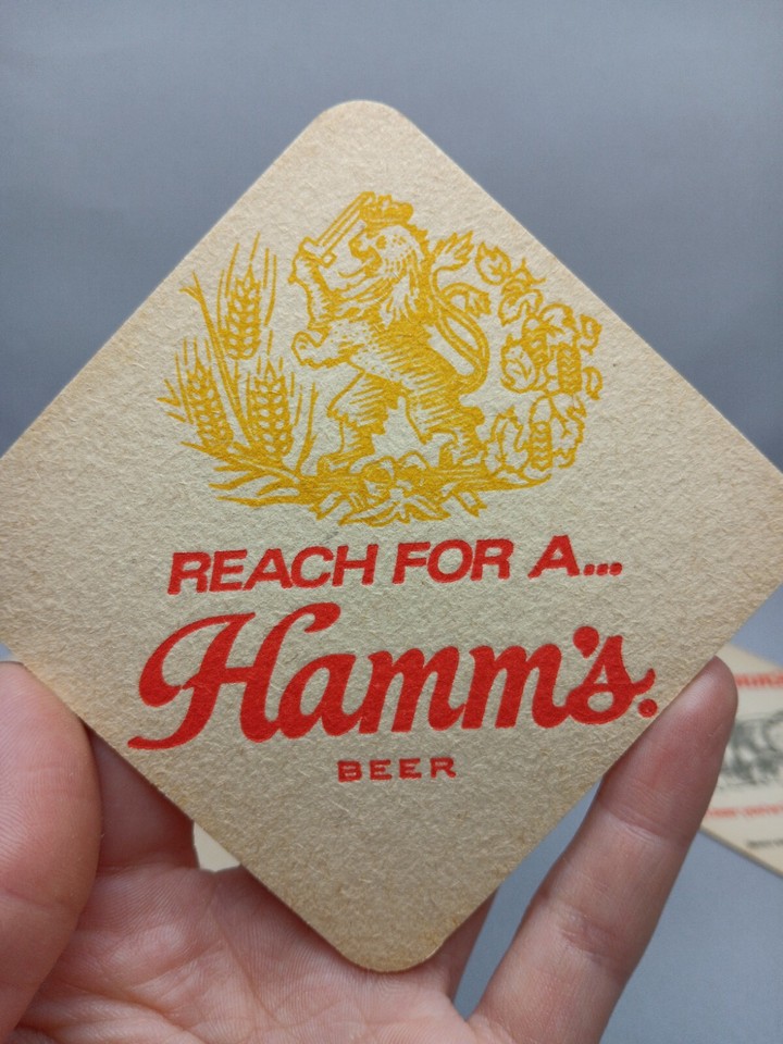 Vtg 1960's Hamm's 2-Sided Beer Coasters Lot Of 5 Retro Barware Theodore ...