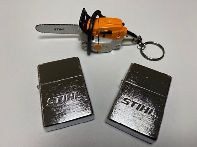 STIHL Original Fuel Lighter Collectable 2PCS + Key Ring Chainsaw with ...