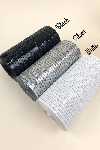 PUNCHINELLA Sequin Waste MIXED MEDIA Honeycomb Stencil POLKA DOT Ribbon ...